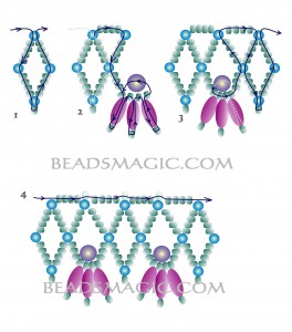 Free pattern for beautiful beaded necklace Esmeralda | Beads Magic