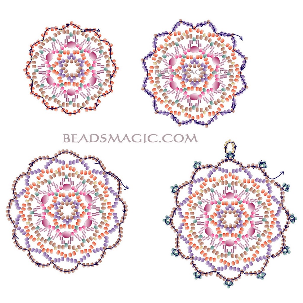 Free pattern for beautiful beaded pendant Fair | Beads Magic