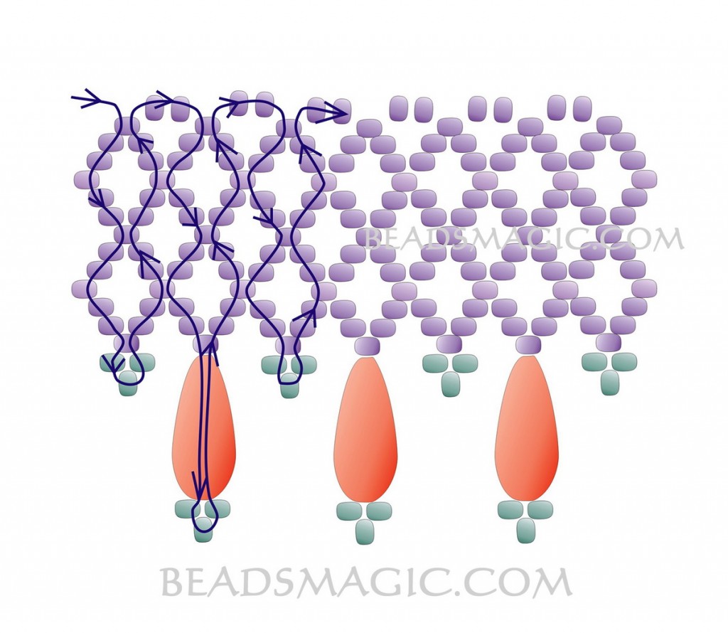 Free pattern for necklace Sunset | Beads Magic