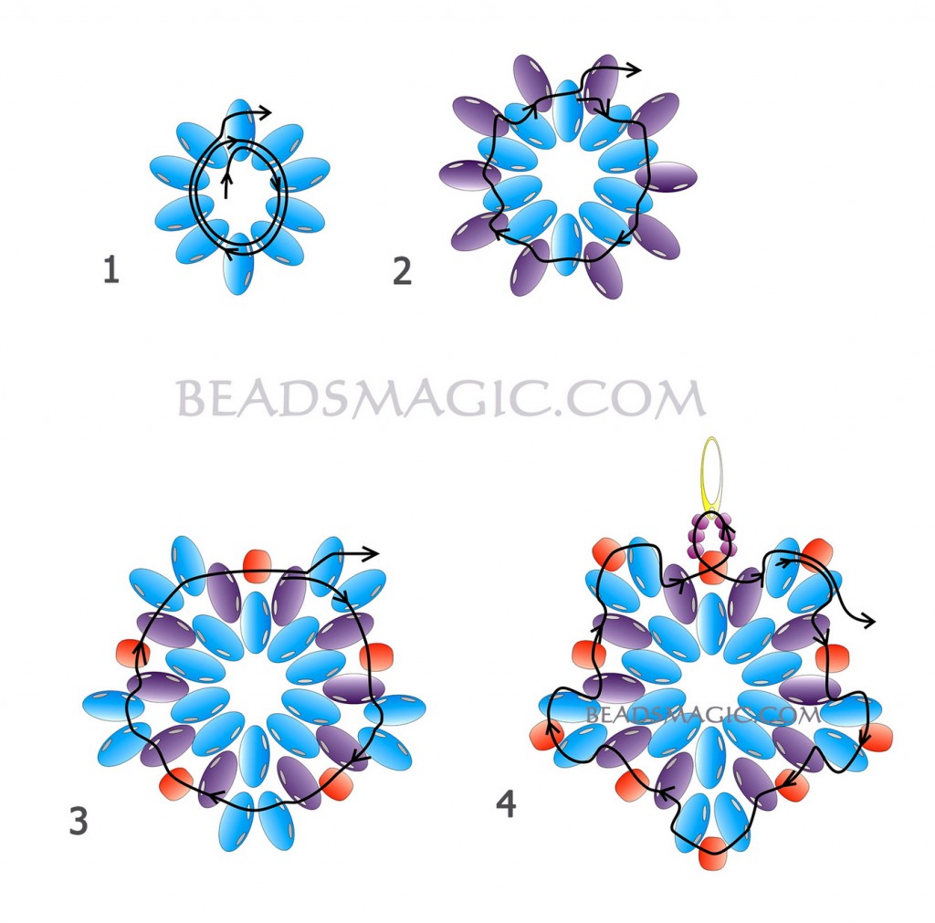 Free pattern for beaded earrings Luzana | Beads Magic