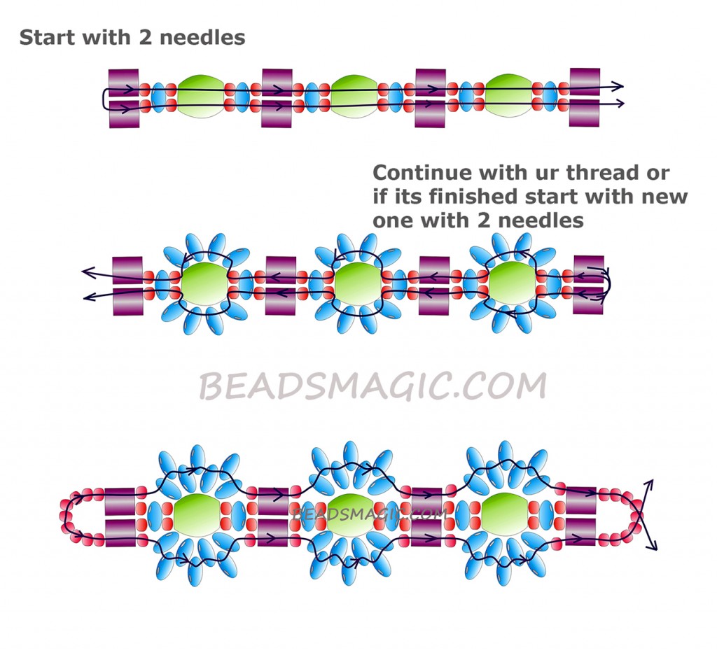 Free pattern for beaded bracelet Azul | Beads Magic