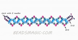 Free pattern for beaded necklace Sugared Cranberries | Beads Magic