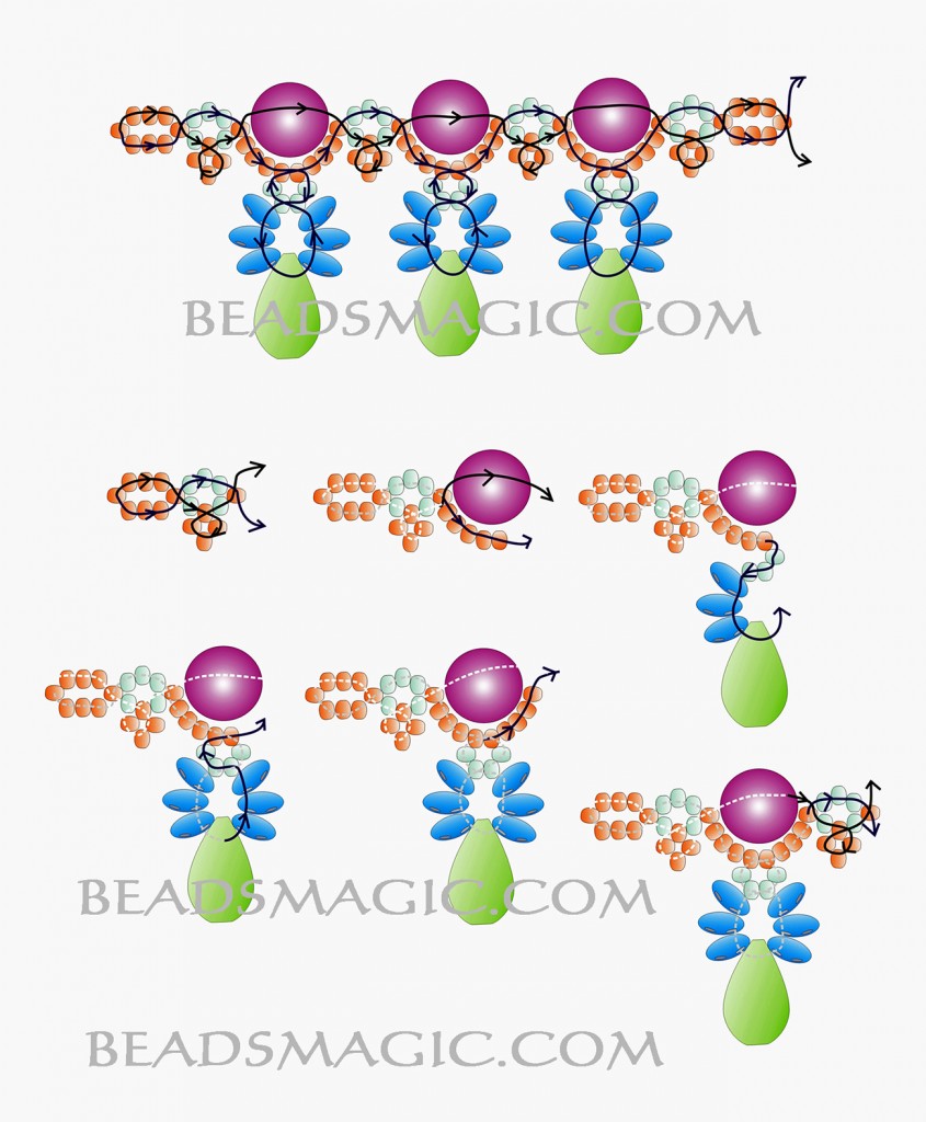 Free pattern for necklace Elettra by Lyubov Buntova | Beads Magic