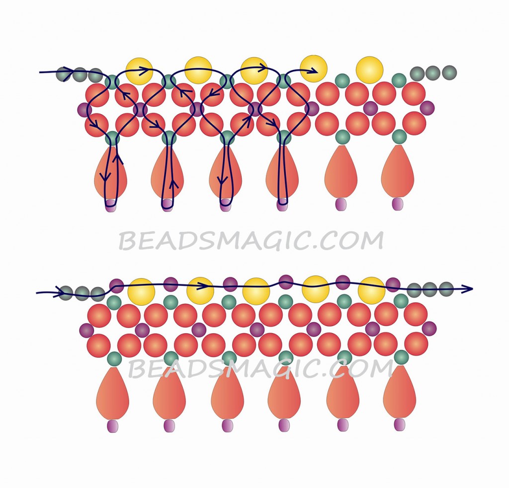 Free pattern for beaded necklace City | Beads Magic