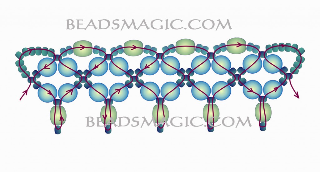 Free pattern for necklace Crystals and Pearls | Beads Magic