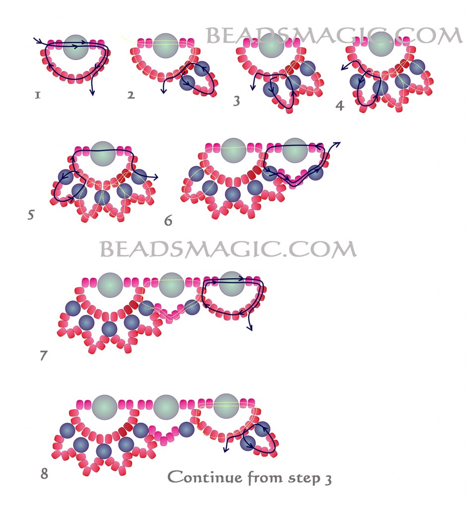 Free pattern for beaded necklace Ballerina | Beads Magic