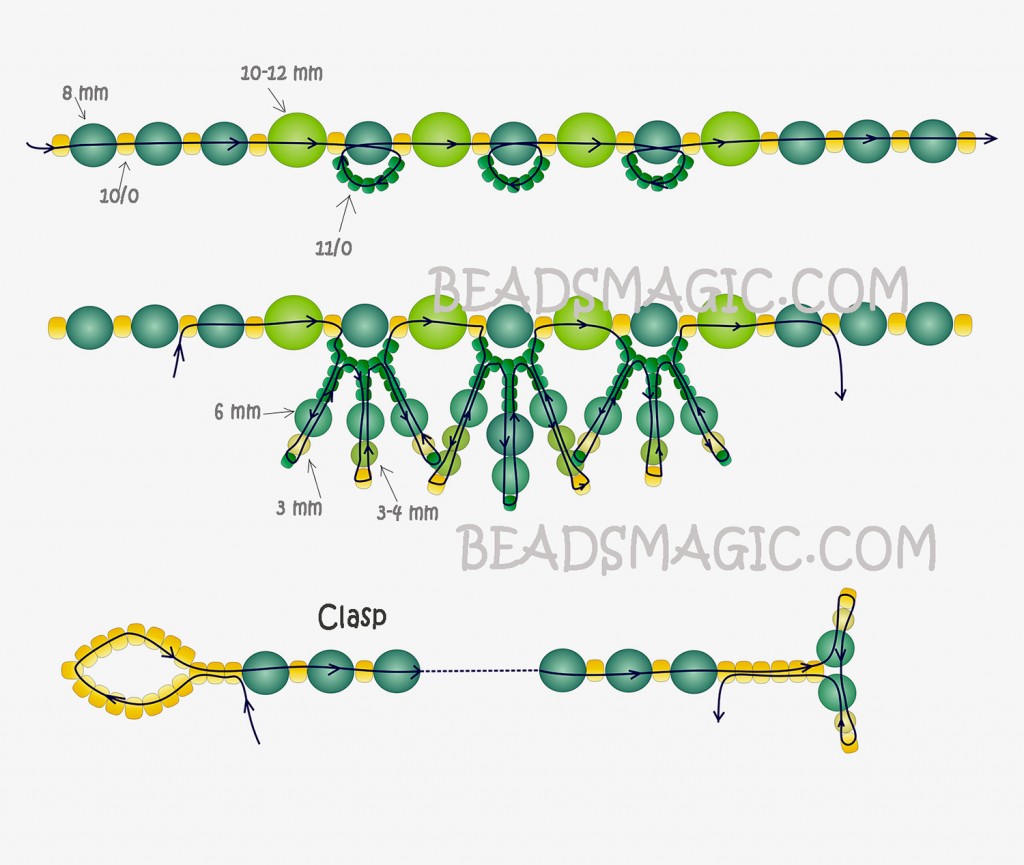 Free pattern for beaded necklace Dryad | Beads Magic