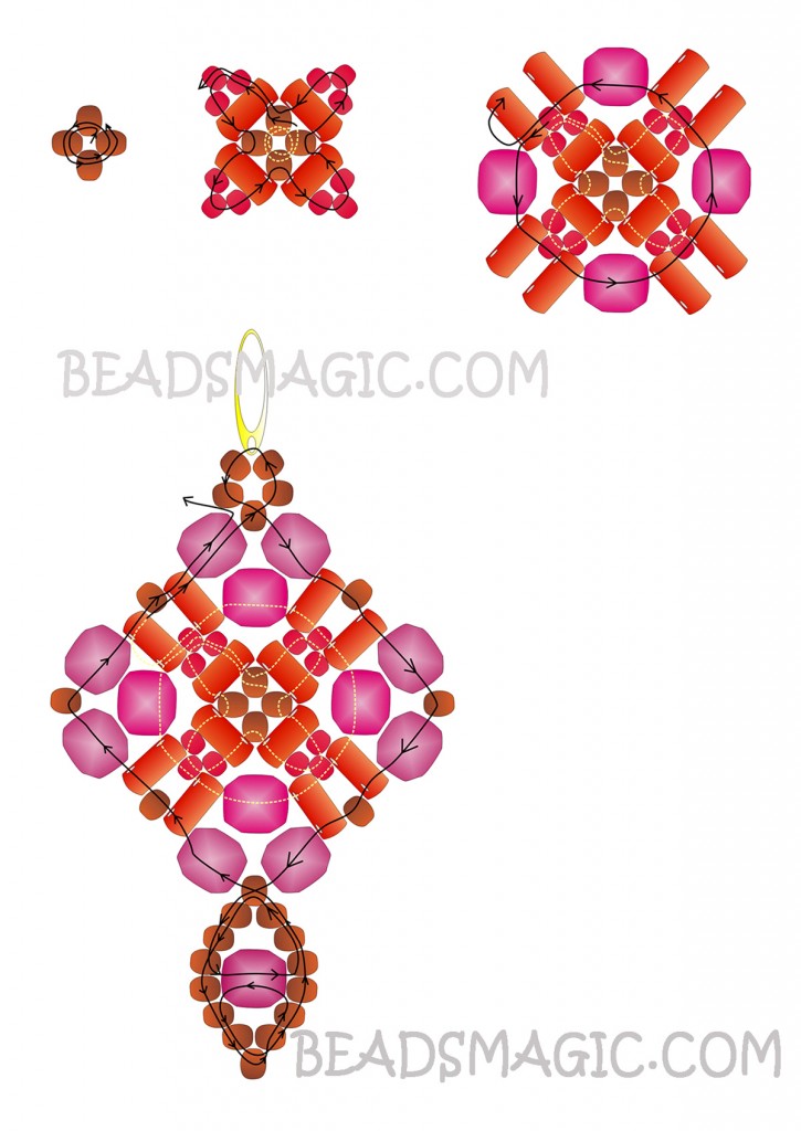 Free pattern for earrings Holiday Balcony | Beads Magic