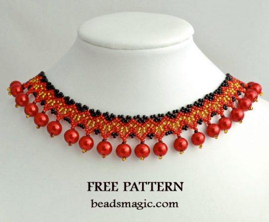Free pattern for necklace Rowanberry | Beads Magic