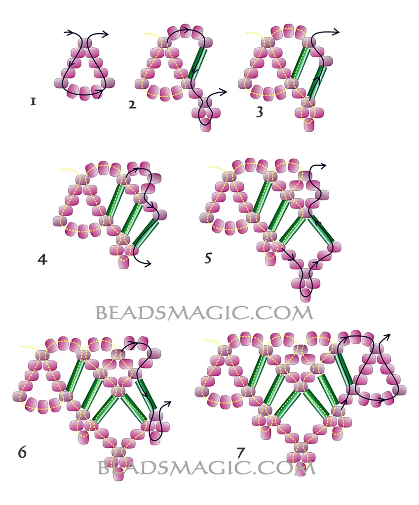 Free pattern for beaded necklace Sweet Dream | Beads Magic