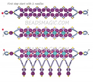 Free pattern for beaded necklace Viva | Beads Magic