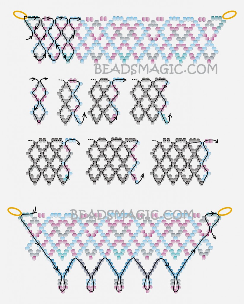 Free pattern for beaded necklace Marshmallow | Beads Magic