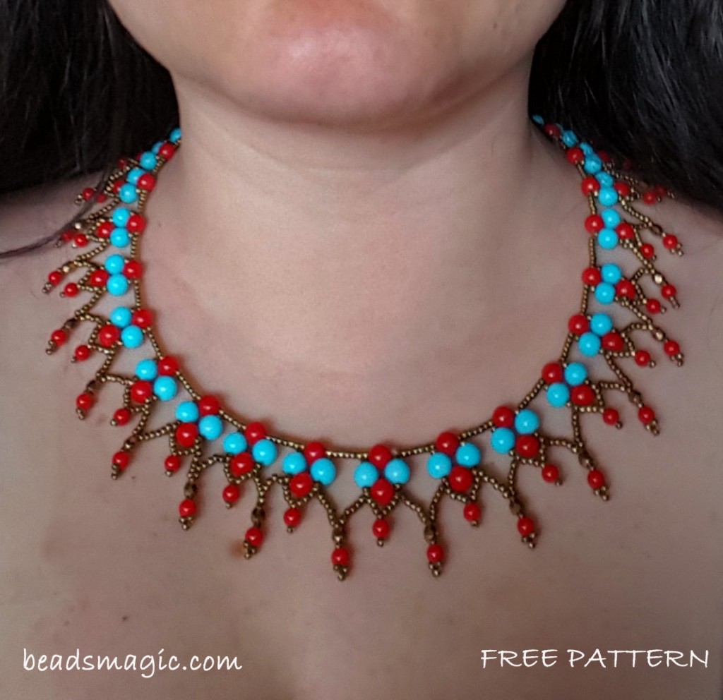 Free pattern for beaded necklace Sheila | Beads Magic