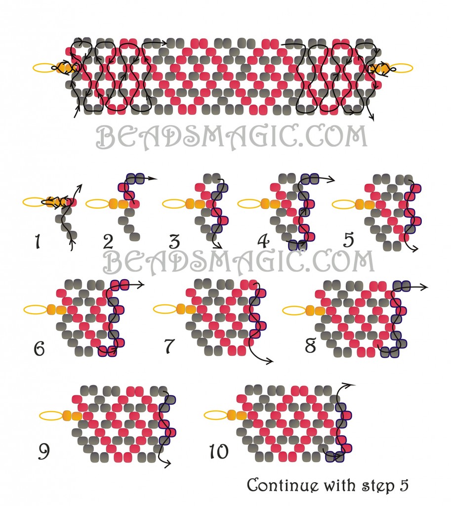 Free pattern for beaded bracelet Tara | Beads Magic