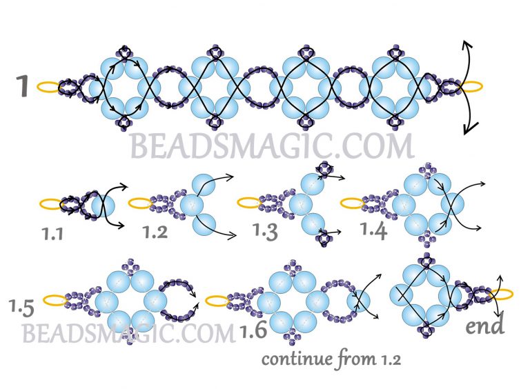 Free pattern for necklace Penny | Beads Magic