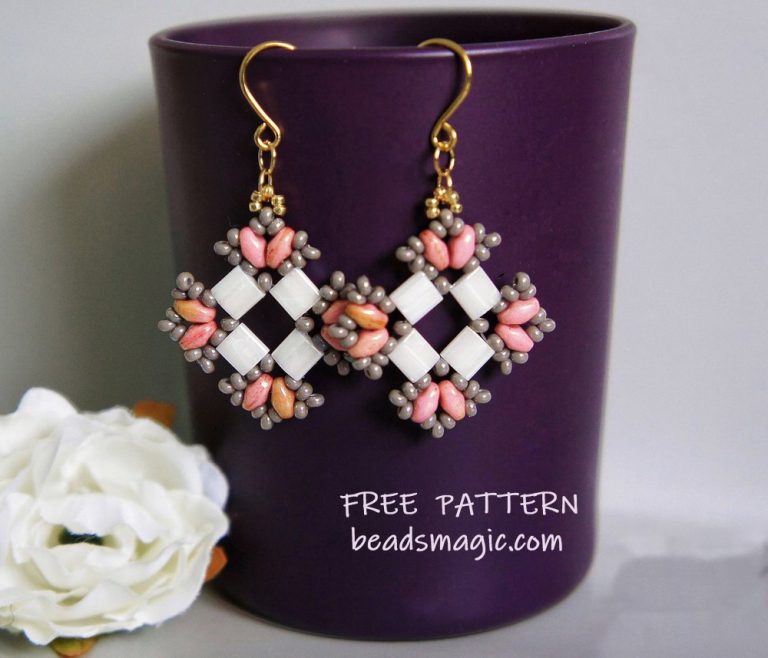 Free pattern for earrings Ksenia | Beads Magic