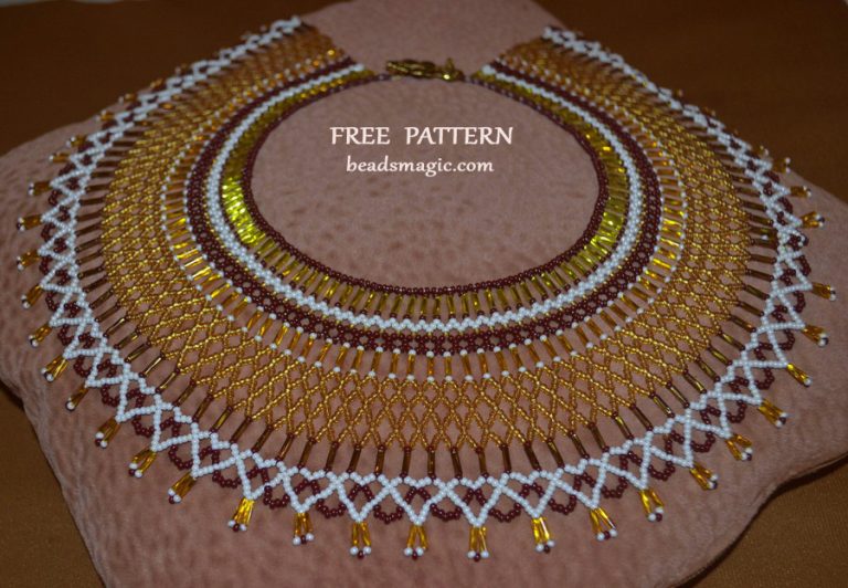 Free pattern for beaded necklace Semiramis | Beads Magic