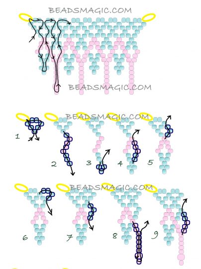 Free pattern for beaded necklace Megan | Beads Magic