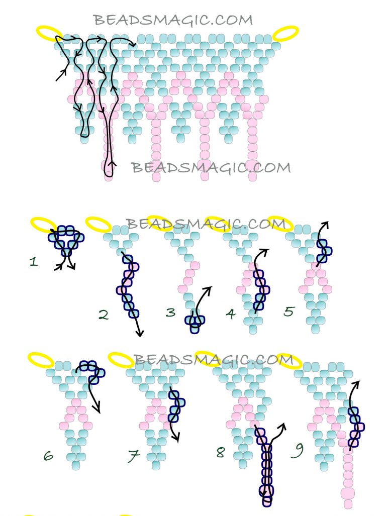 Free pattern for beaded necklace Megan | Beads Magic