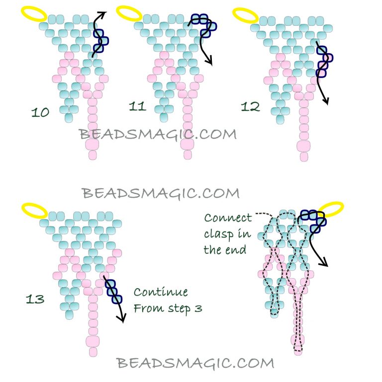 Free pattern for beaded necklace Megan | Beads Magic
