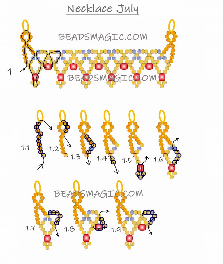 Free pattern for necklace July • Beads Magic