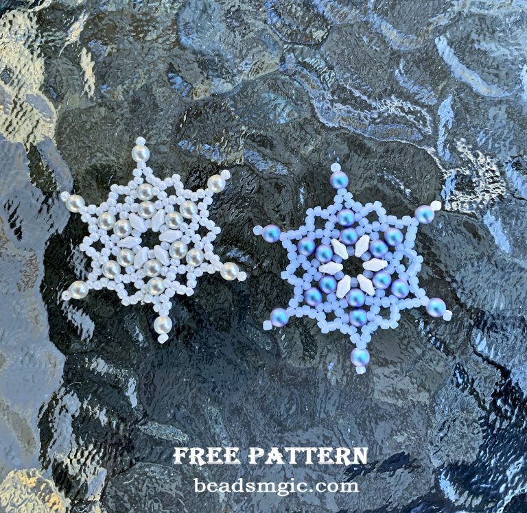 Free beading pattern for Snowflake | Beads Magic