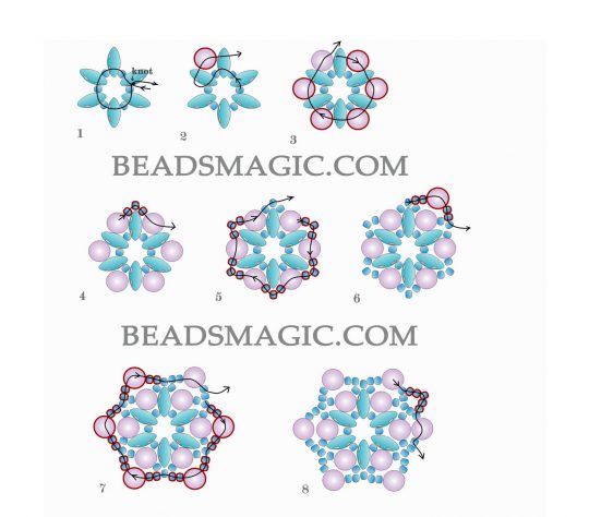Free beading pattern for Snowflake | Beads Magic