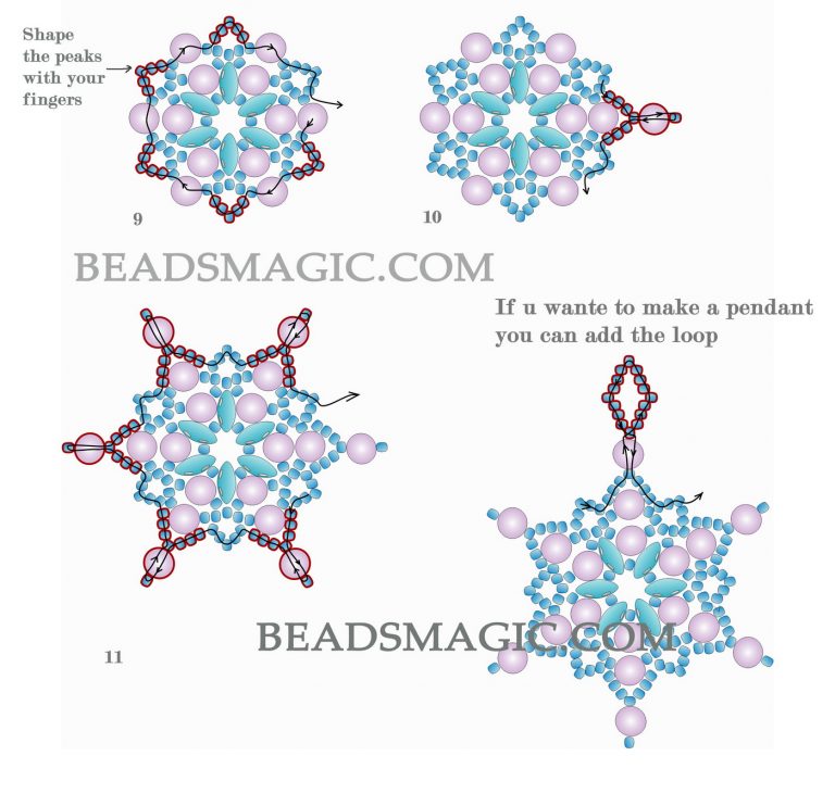 Free beading pattern for Snowflake | Beads Magic