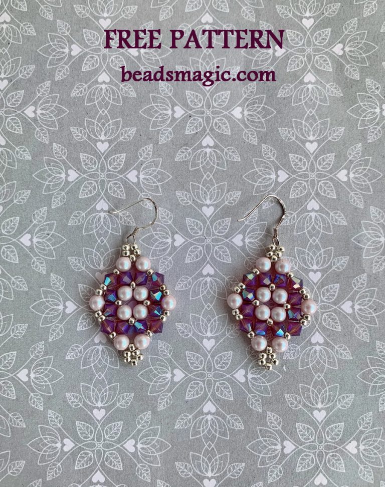 Free beading pattern for earrings Luna | Beads Magic