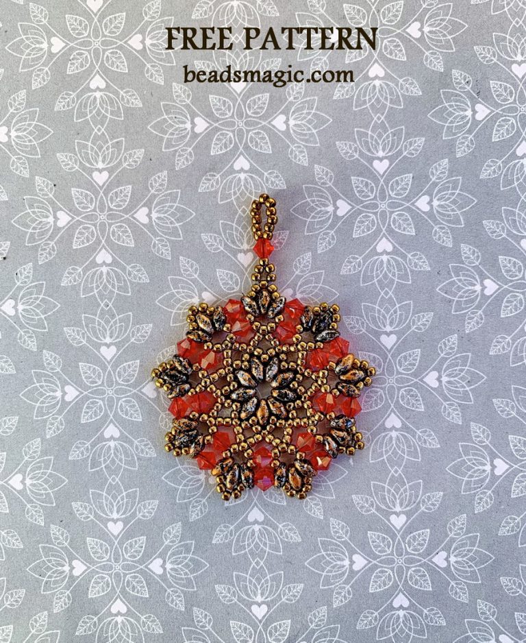 Free beading pattern for pendant Arwen | Beads Magic