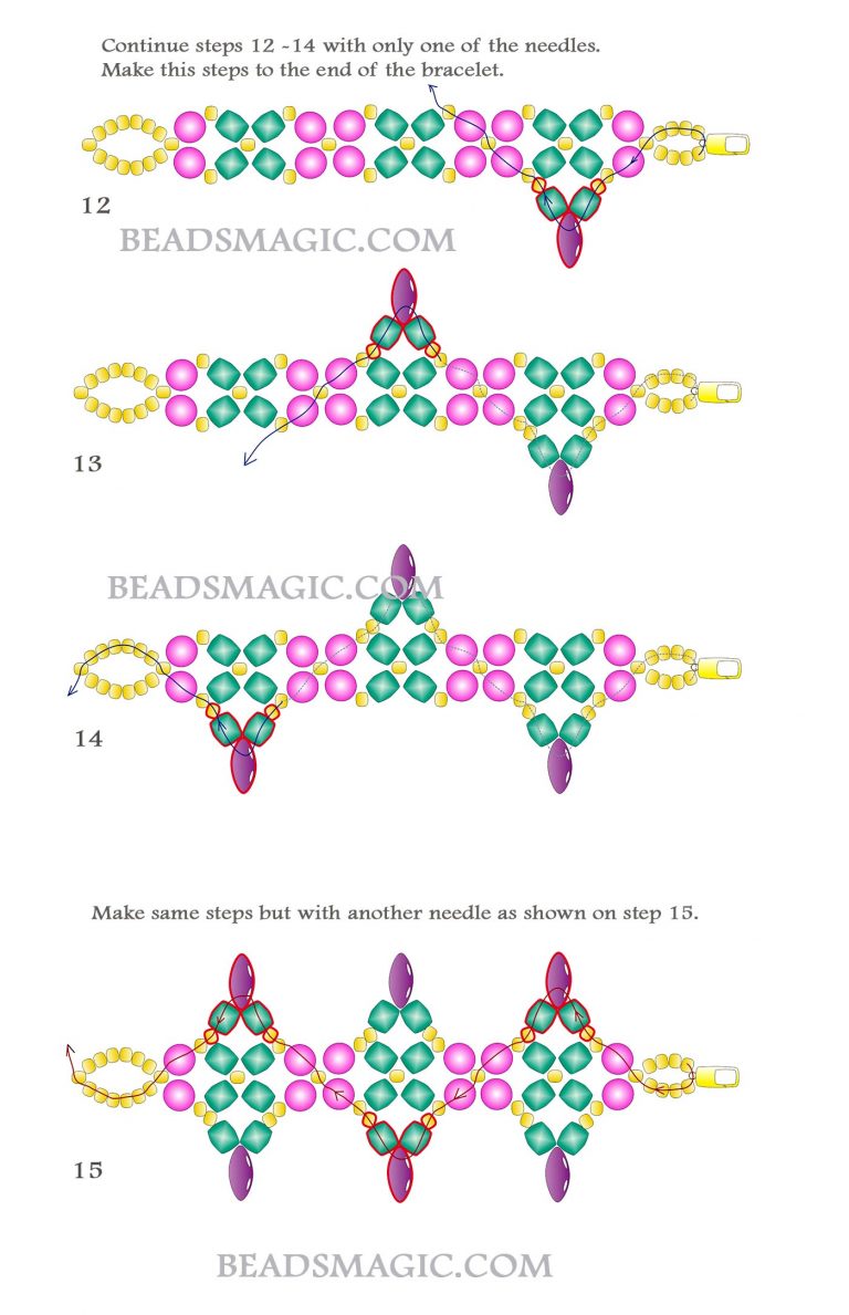Free pattern for beaded bracelet Pavone | Beads Magic
