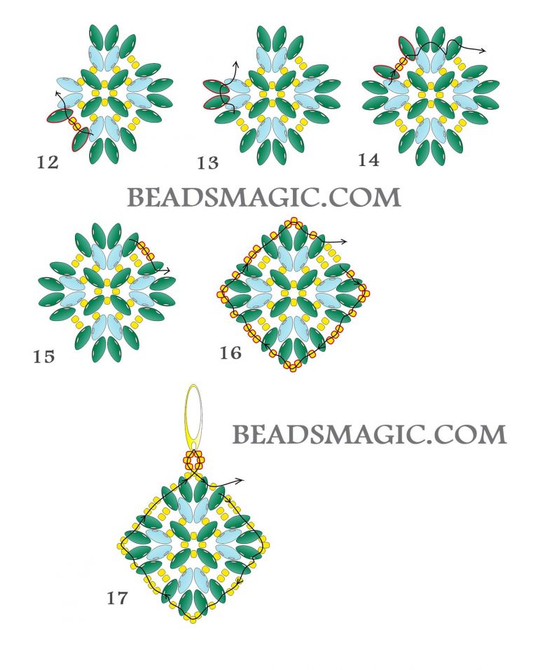 Free pattern for earrings Charyl | Beads Magic