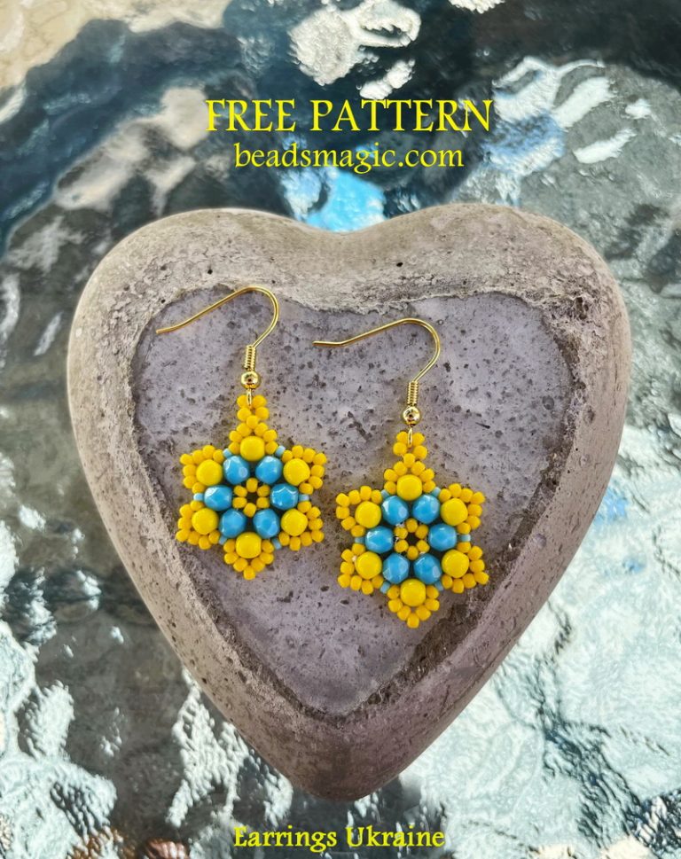 Free pattern for earrings Ukraine| Beads Magic