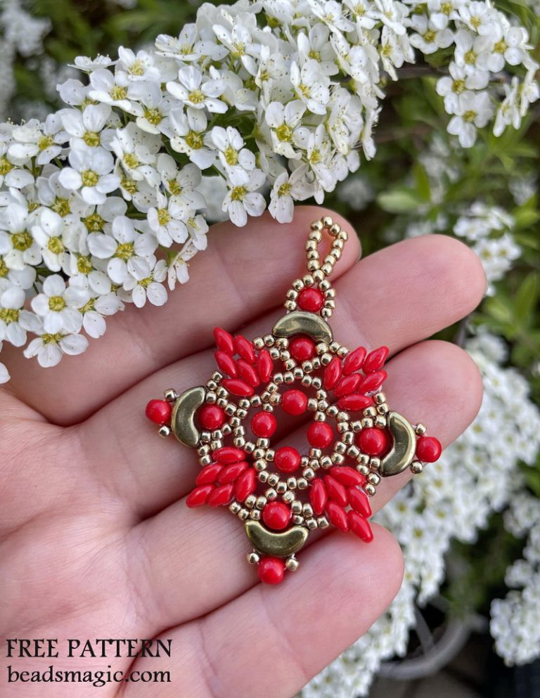 Free beading pattern for pendant Bali | Beads Magic