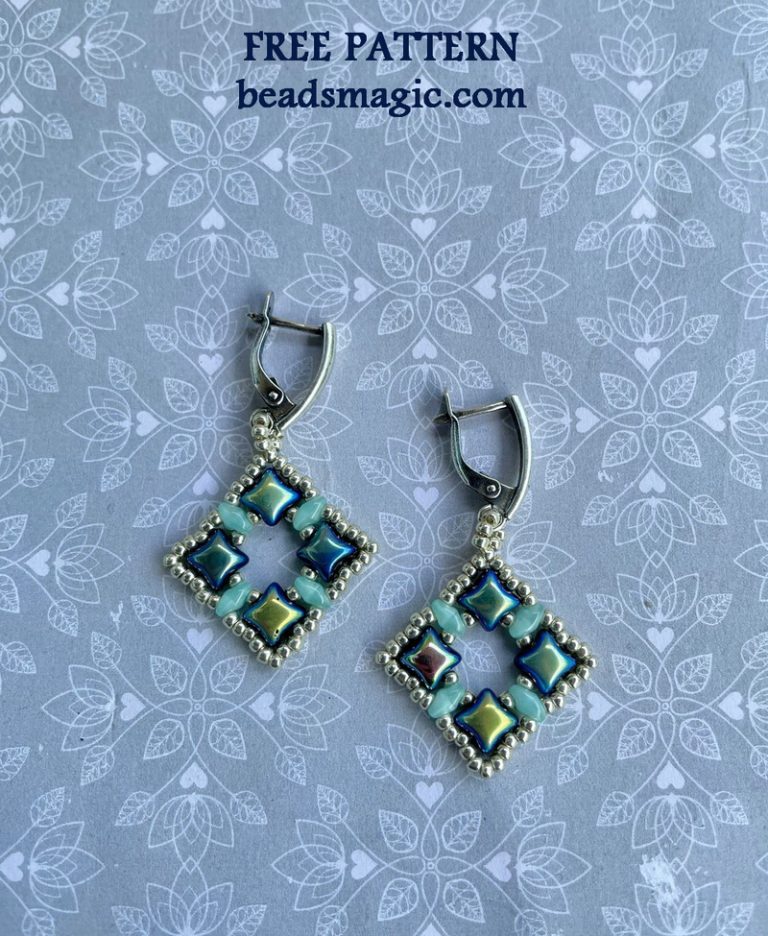 Free pattern for beaded earrings Etoile | Beads Magic