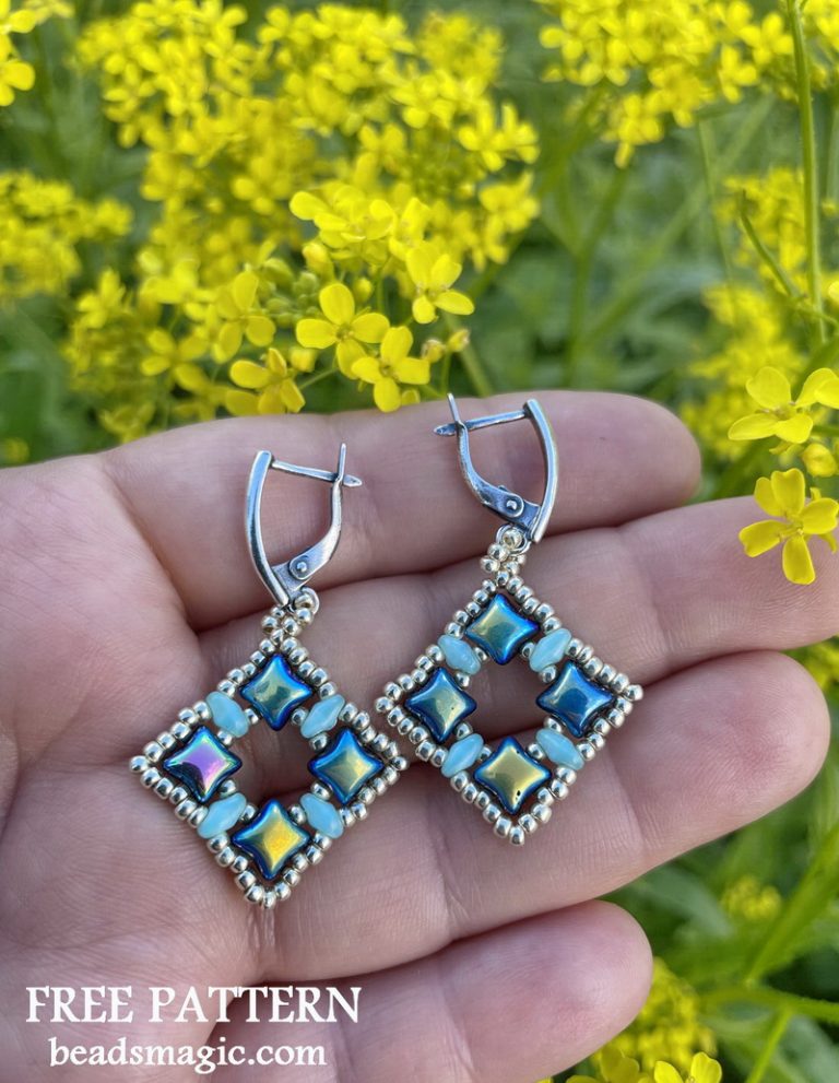 Free pattern for beaded earrings Etoile | Beads Magic