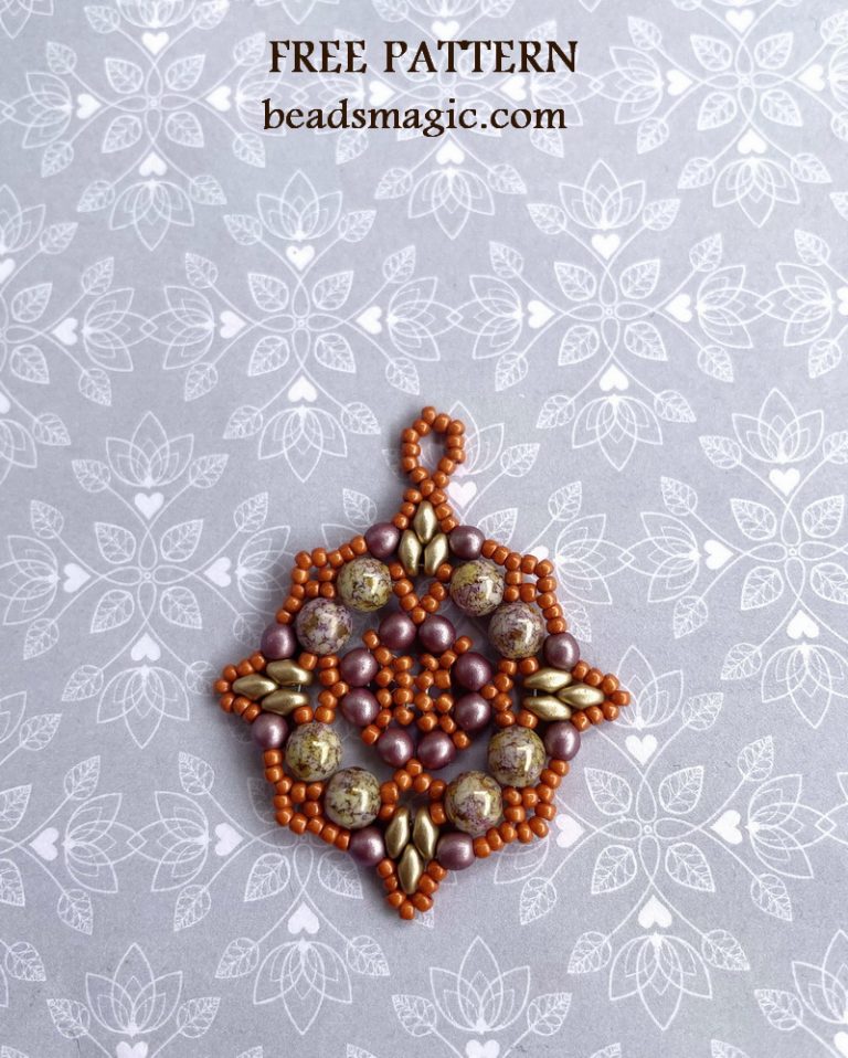 Free beading pattern for pendant Elowen | Beads Magic