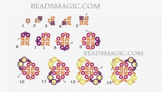 Free beading pattern for pendant Elowen | Beads Magic