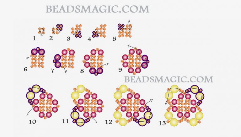 Free beading pattern for pendant Elowen | Beads Magic