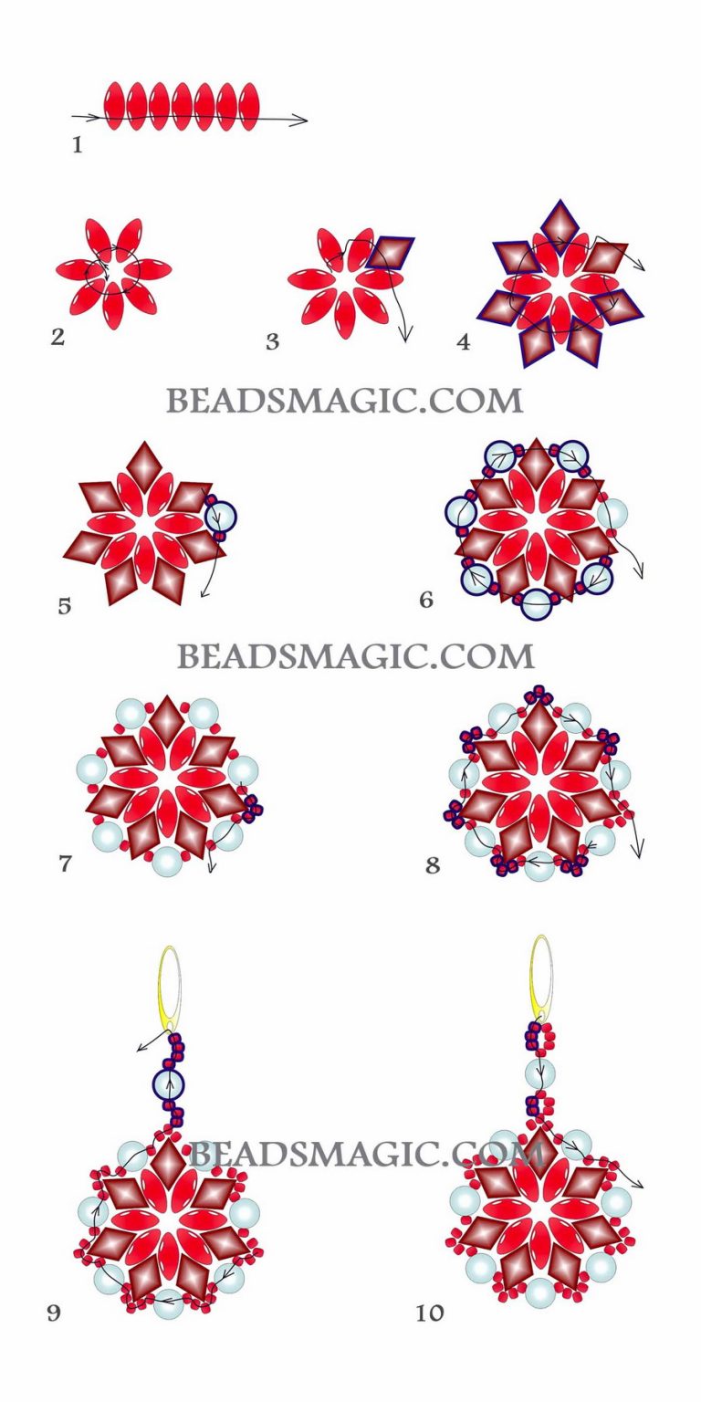 Free pattern for earrings Sevia with gemduo | Beads Magic