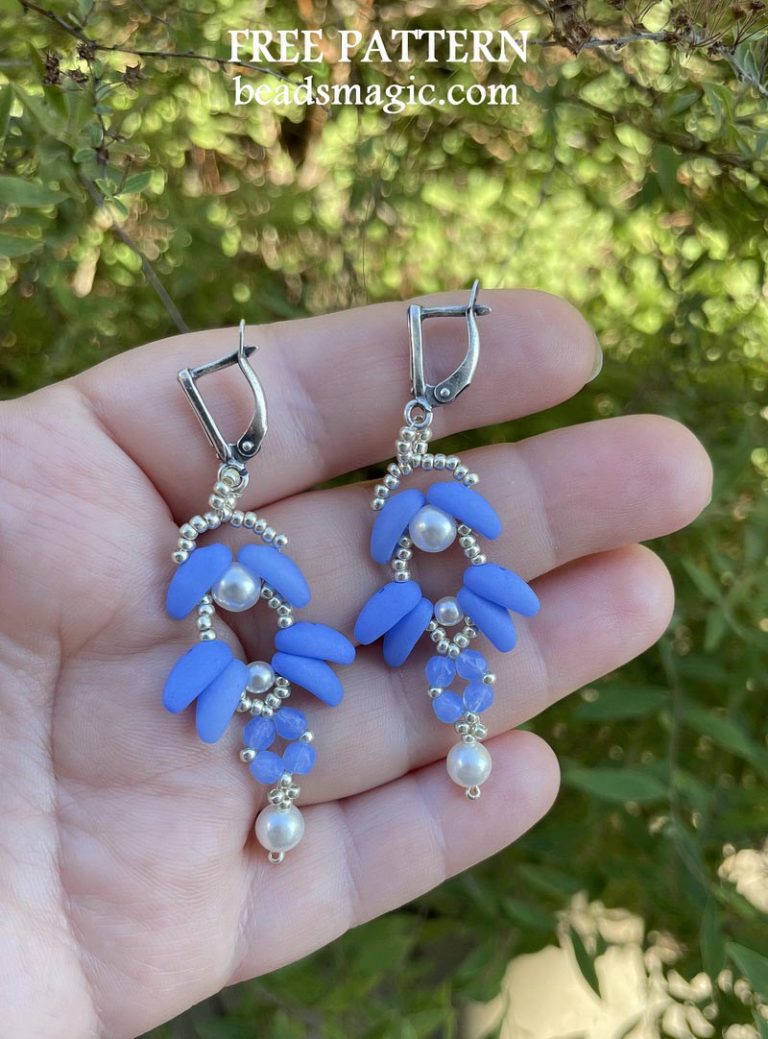 Free pattern for earrings Bluebird with chilli beads | Beads Magic