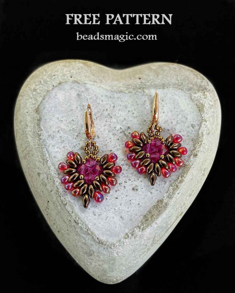 Free bead pattern for earrings Teo | Beads Magic