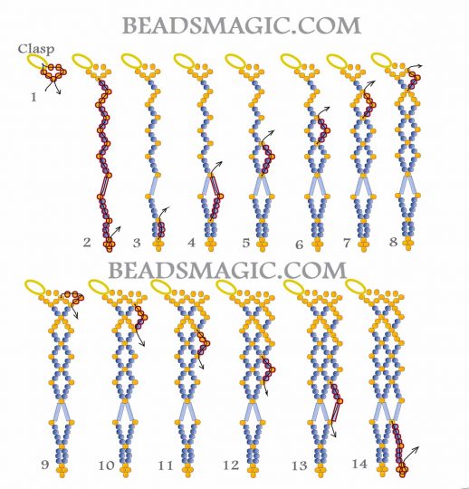 Free pattern for beaded necklace Dana | Beads Magic