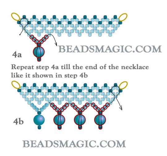 Free beading pattern for necklace Pearlescent Blue | Beads Magic