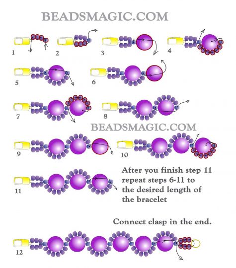 Free bead pattern for bracelet Taffy | Beads Magic