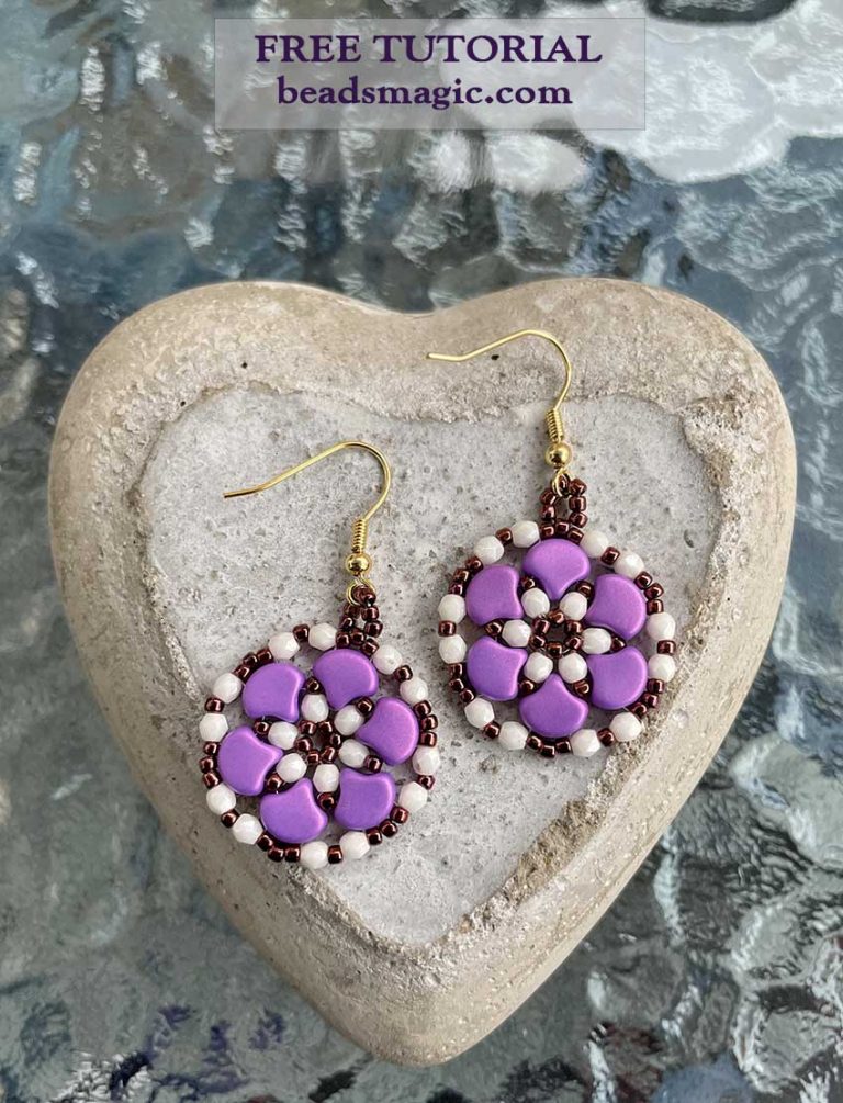 Free pattern for earrings Flora + video tutorial | Beads Magic