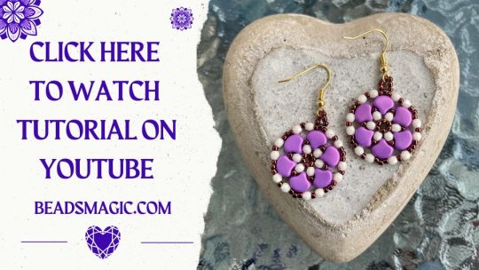 Free pattern for earrings Flora + video tutorial | Beads Magic