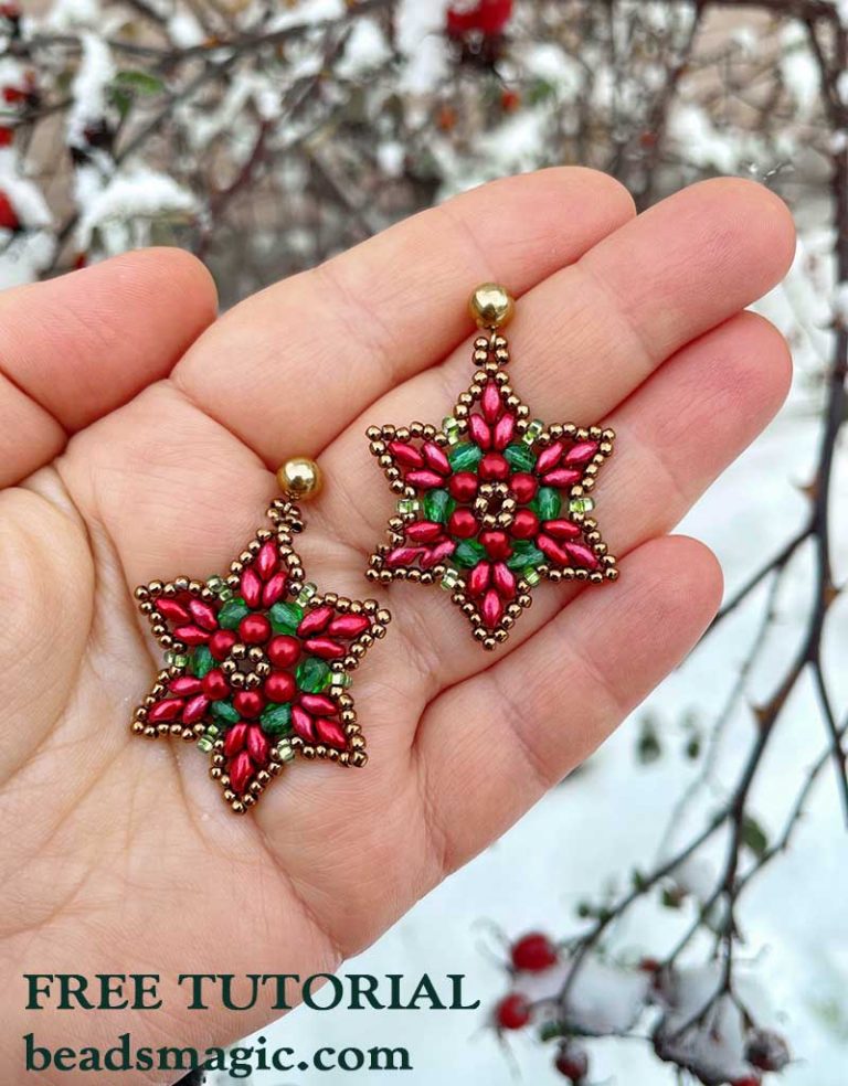 Free tutorial for Christmas star + Video tutorial | Beads Magic