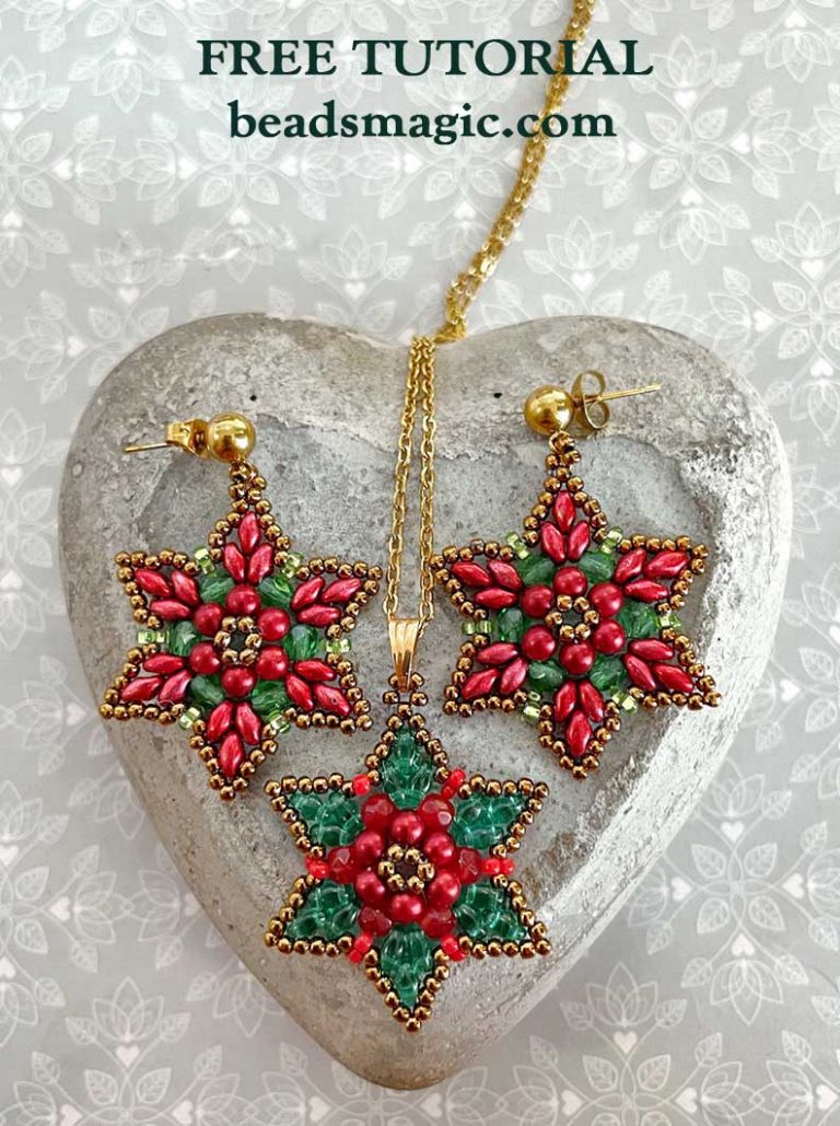 Free tutorial for Christmas star + Video tutorial | Beads Magic