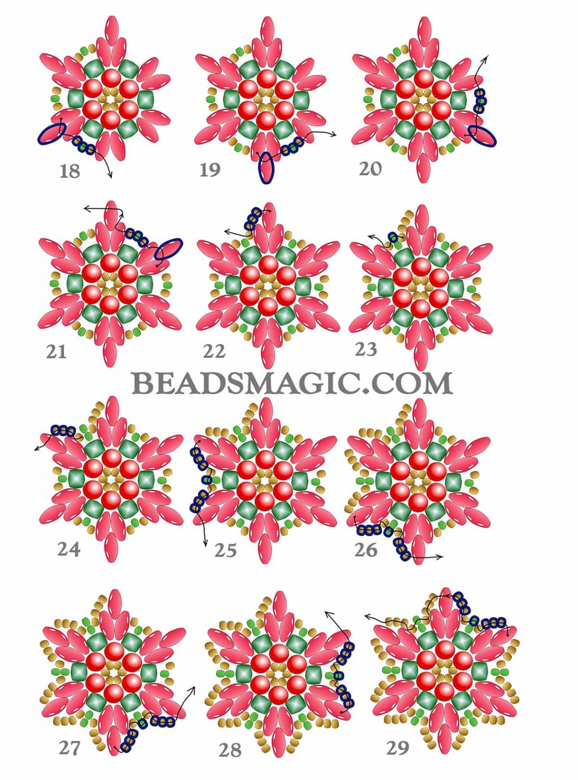 Free tutorial for Christmas star + Video tutorial | Beads Magic